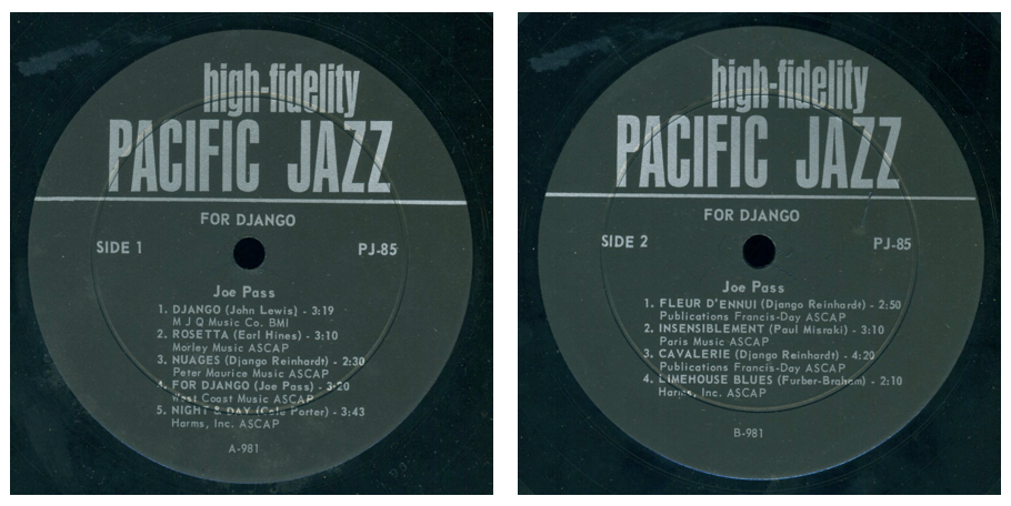 PACIFIC JAZZ / WORLD PACIFIC LABELOGRAPHY